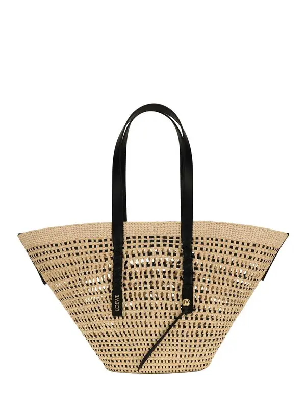 Loewe Large Braided Raffia Shoulder Bag X Paula's Ibiza - Cream