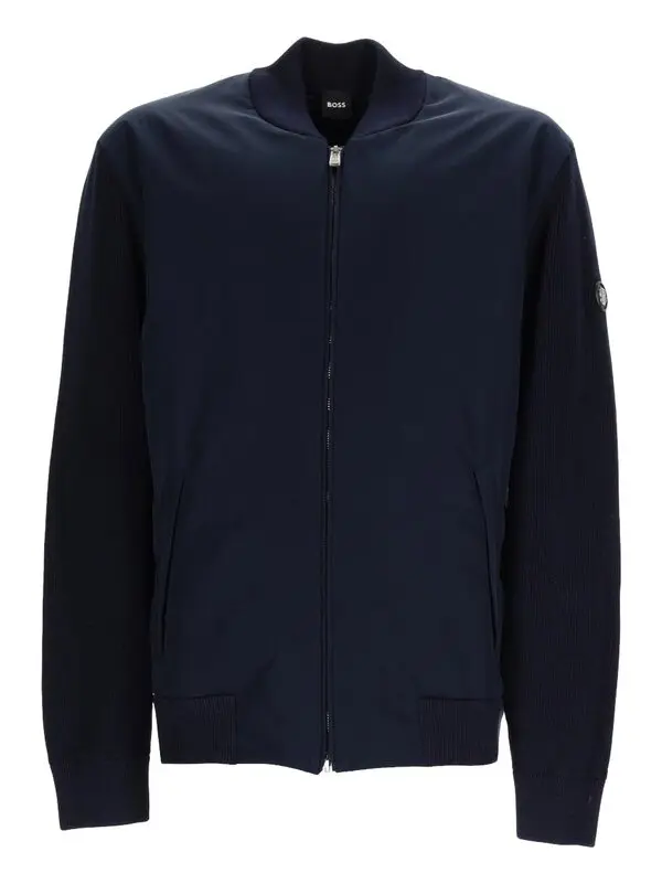 BOSS Zip-up Bomber Jacket - Blue