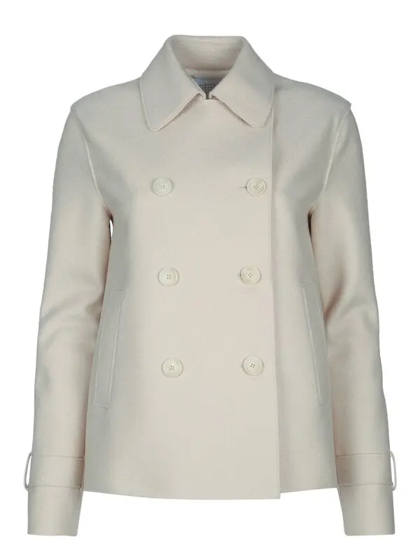Harris Wharf London Cropped Trench Coat In Light Pressed Wool - Multicolor