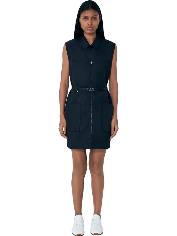 Prada Re-nylon Belted Mini Dress - Black