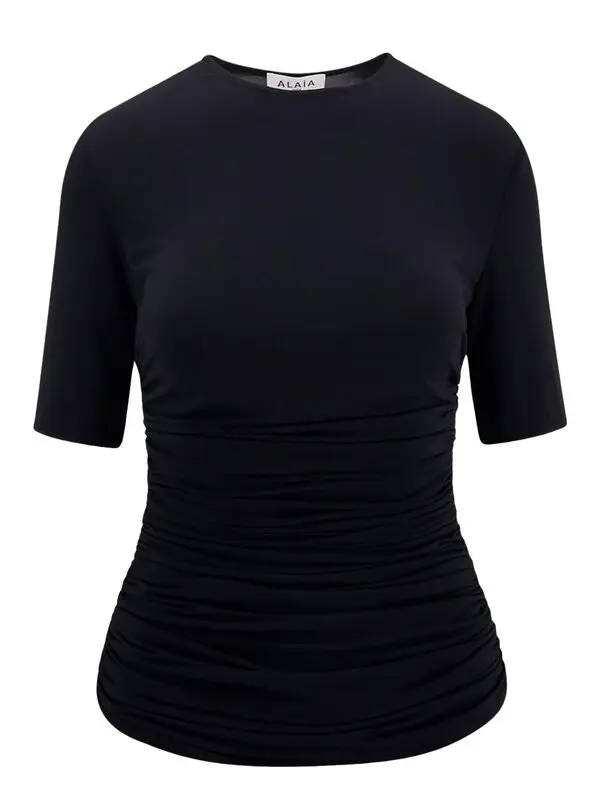 Alaïa Viscose T-shirt With Pleated Detail - Multicolor