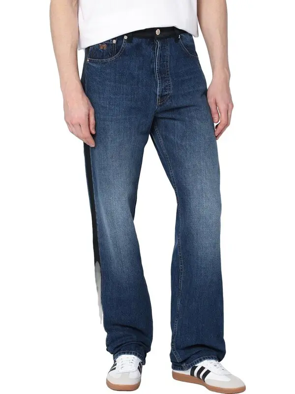 WALES BONNER Washed-out Indigo Denim Jeans - Blue