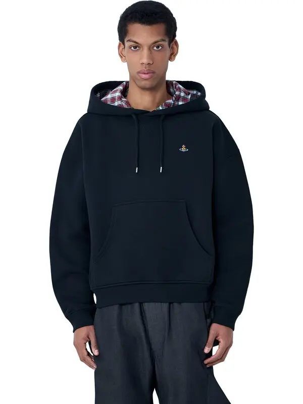 VIVIENNE WESTWOOD Embroidered Logo Hooded Sweatshirt - Black