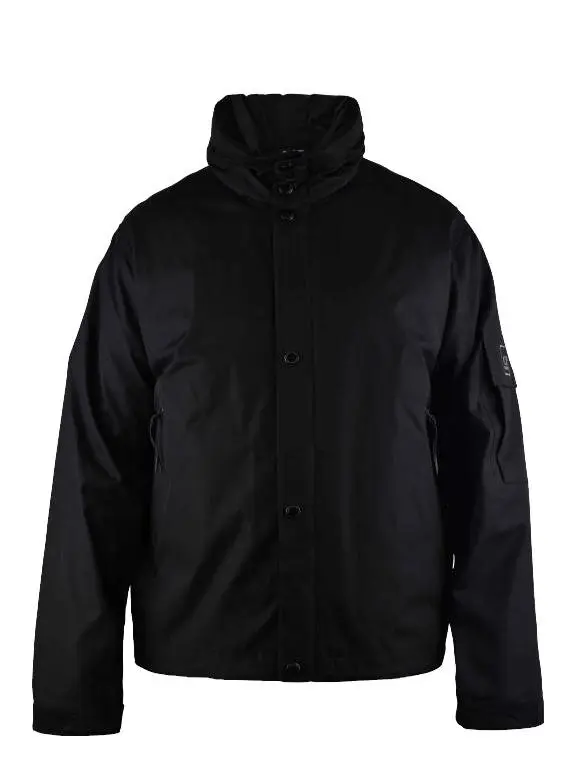 C.P. COMPANY Long Sleeve Jacket With Logo Patch - Black