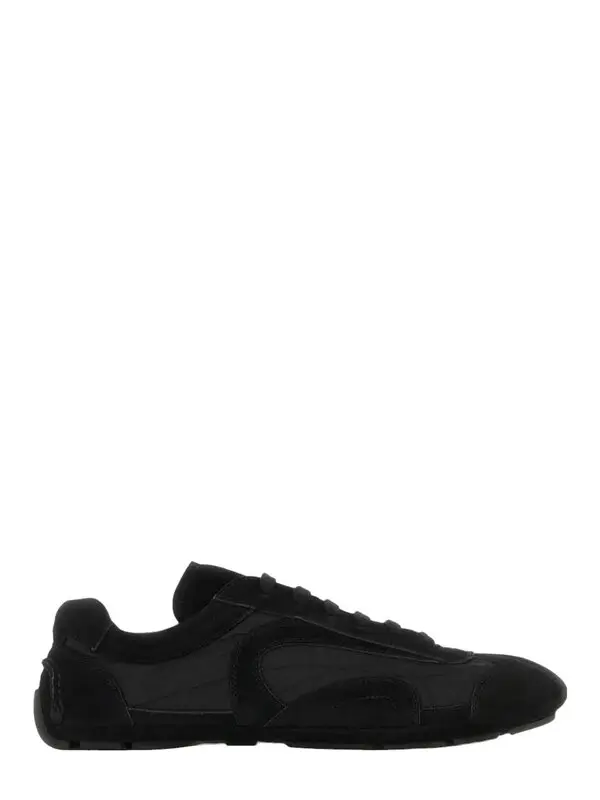 Prada Montecarlo Re-edition 2025 Nylon And Suede Sneakers - Black