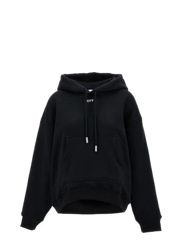 Off-White Off Stamp" Cotton Hoodie With Logo Embroidery - Black
