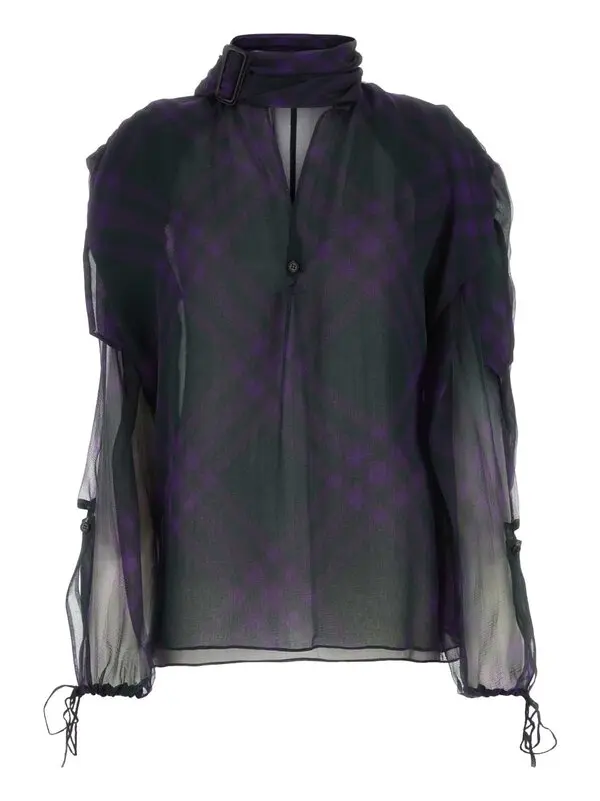 Burberry Printed Silk Blouse - Multicolor
