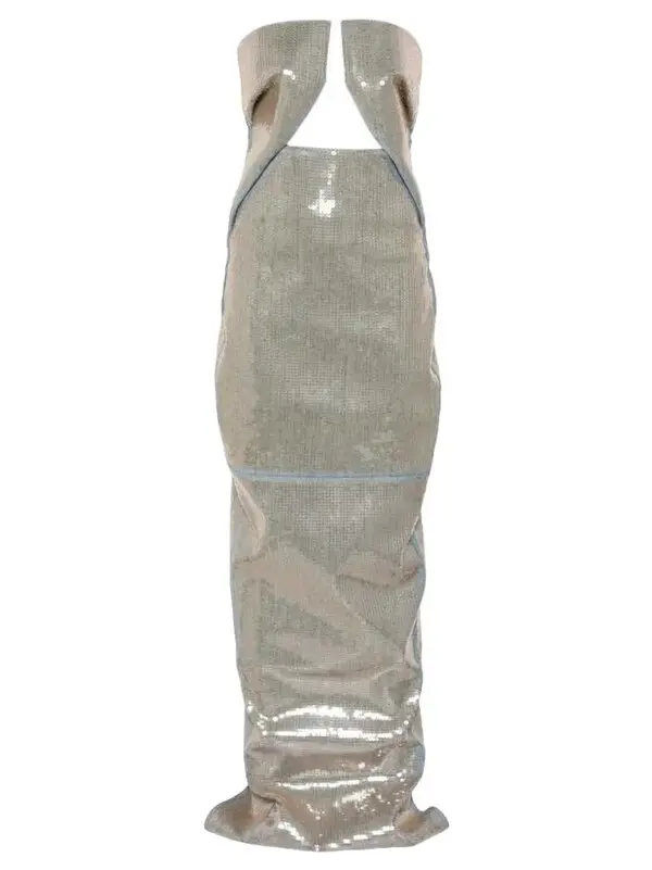Rick Owens Long Sequin Dress - Blue