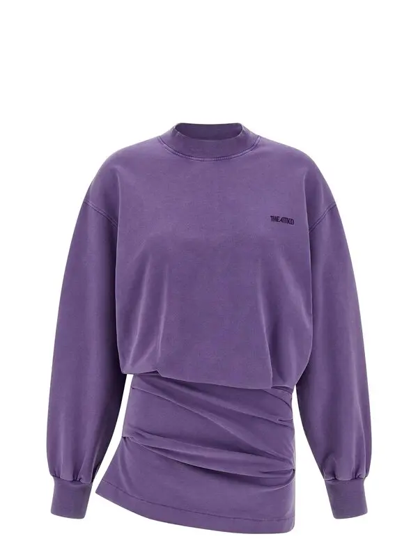 Attico Faded Fleece Sweatshirt Dress - Purple