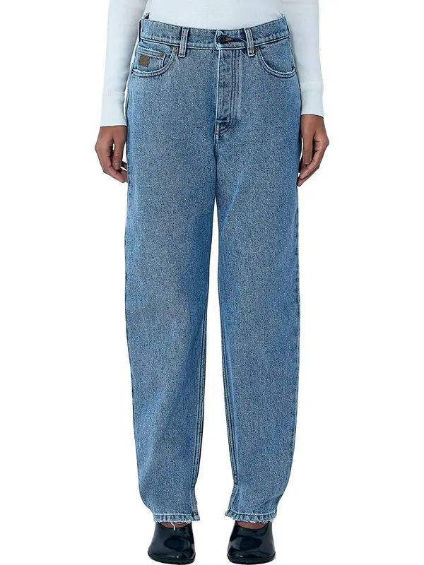Chloé Tapered Jeans With Logo Patch - Blue