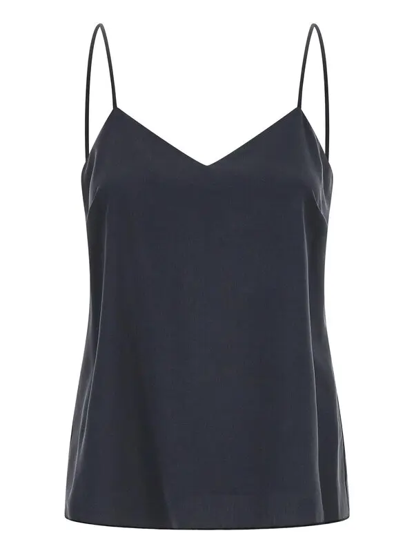 Max Mara Mungia Silk Canvas Sweetheart Neckline Top - Gray