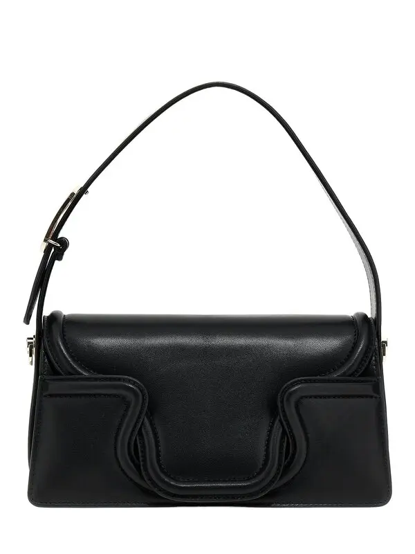Valentino Garavani Le Grand Deuxième Leather Shoulder Bag - Black