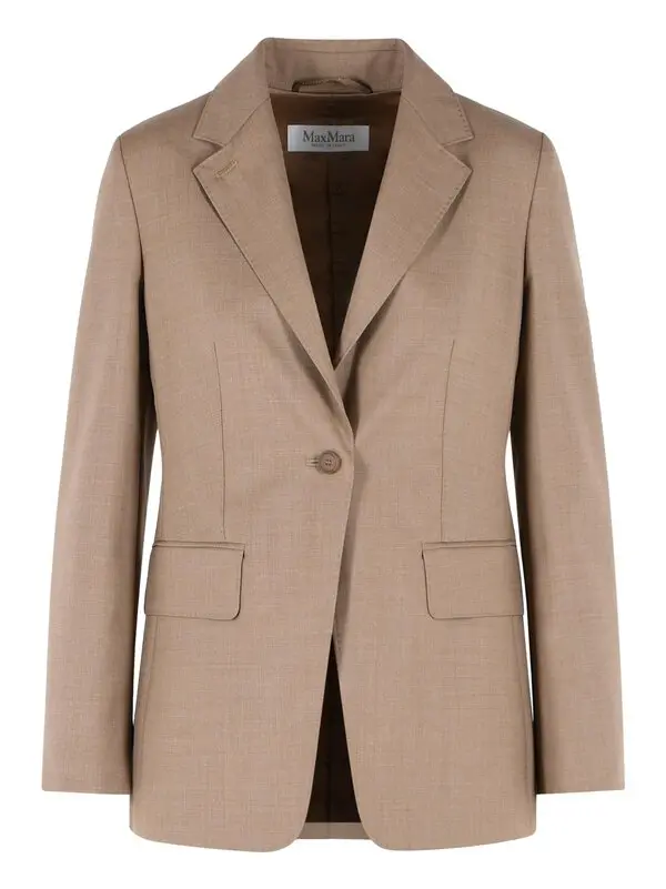 Max Mara Circense Single-breasted Blazer In Virgin Wool - Cream