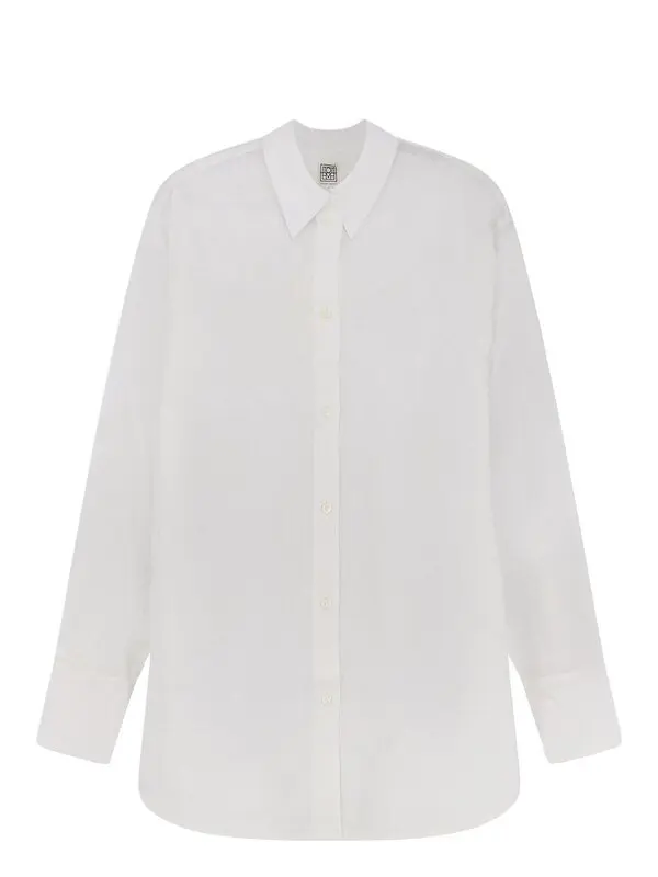 TOTEME Oversized Cotton And Linen Shirt - White