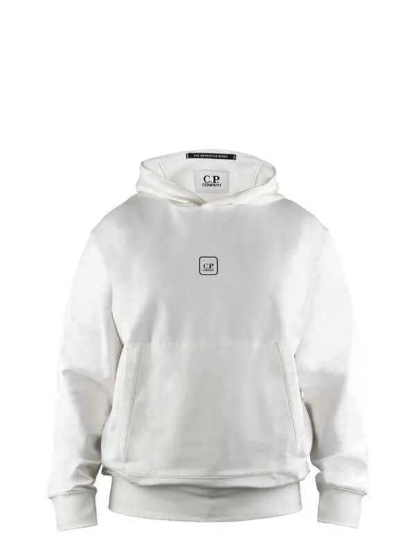 C.P. COMPANY Cotton Sweatshirt Hoodie With Graphic Back Print - White