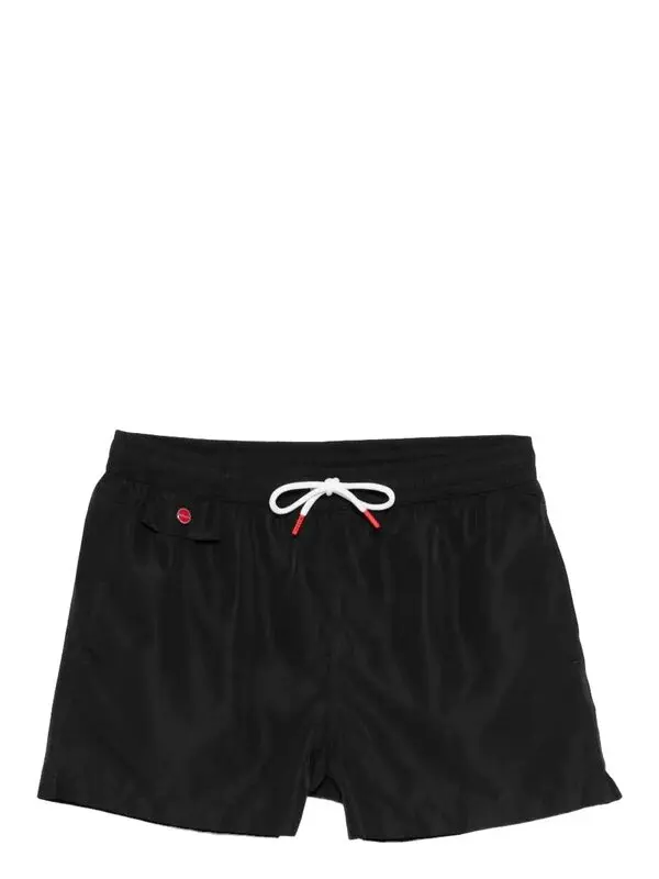 Kiton Drawstring Swim Shorts - Black