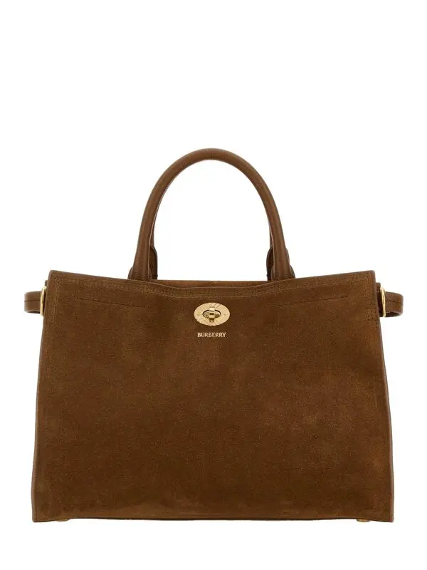 Burberry Small Cotswolds Handbag In Suede - Brown