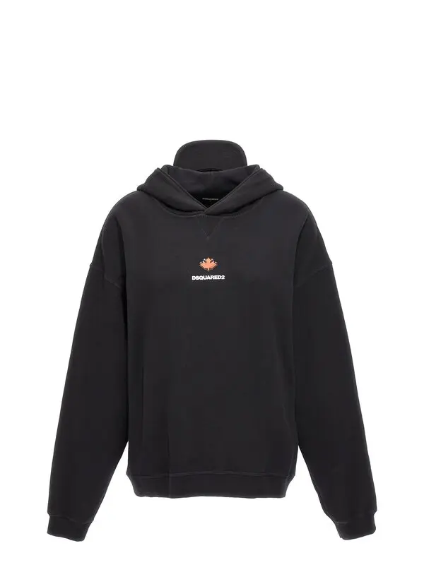 Dsquared2 Herca" Cotton Hoodie With Printed Logo - Black