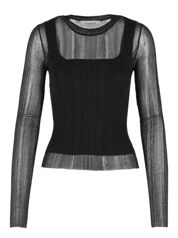 Sportmax Buono" Trompe L'oeil Ribbed Sweater - Black