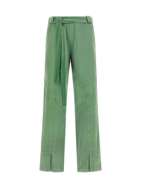 Attico Light American Fleece Front Split Pants - Green