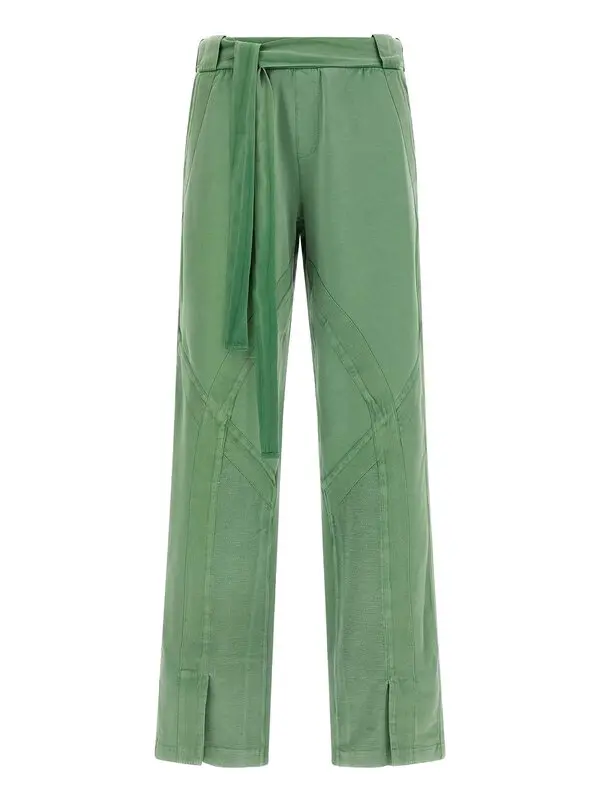 Attico Light American Fleece Front Split Pants - Green