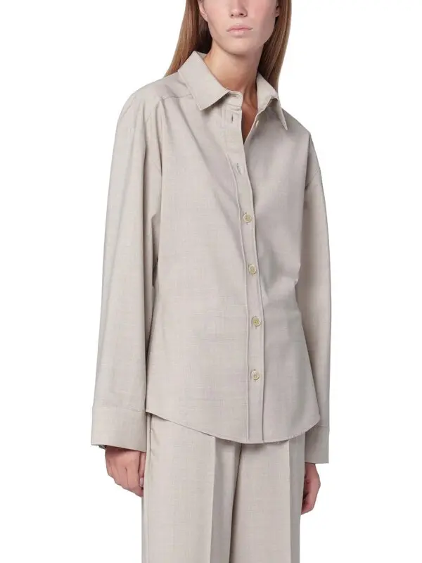 P.a.r.o.s.h Virgin Wool Blend Shirt - Cream