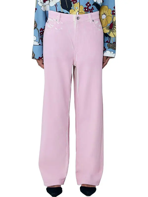 Marni Wide-leg Denim Trousers - Pink
