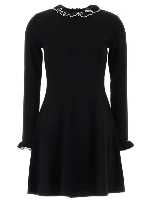 Valentino Garavani Viscose Blend Mini Dress - Black