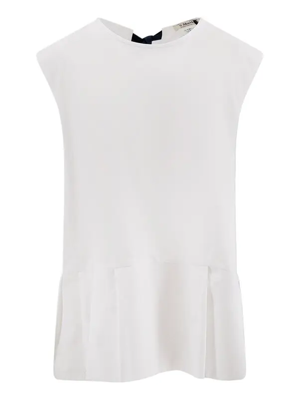 Max Mara Sleeveless Cotton Shirt With Contrasting Back Band - Multicolor