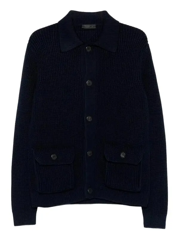 Prada Wool Cardigan With Collared Neck - Multicolor