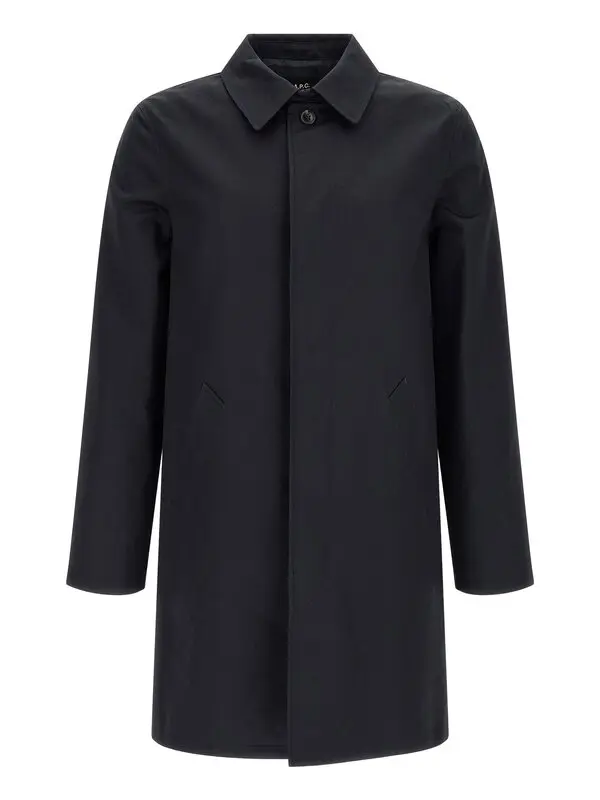 A.p.c. Mac Ville Water-repellent Cotton Gabardine Trench Coat - Blue