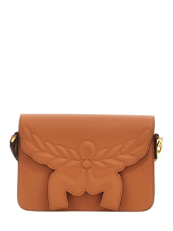 Mcm Himmel Leather Crossbody Bag - Brown