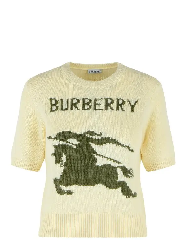 Burberry Skylar Ekd Wool And Cashmere Sweater - Cream