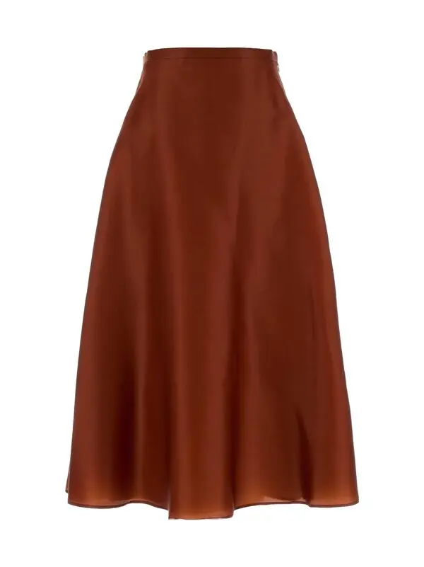 Alberta Ferretti Silk Skirt - Orange