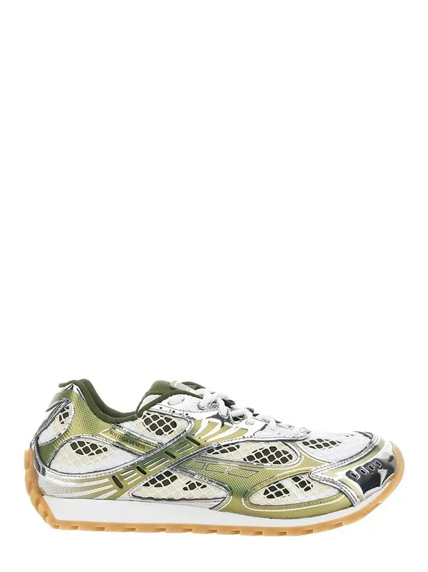 Bottega Veneta Orbit Running Sneakers With Logo Lettering Print - Green