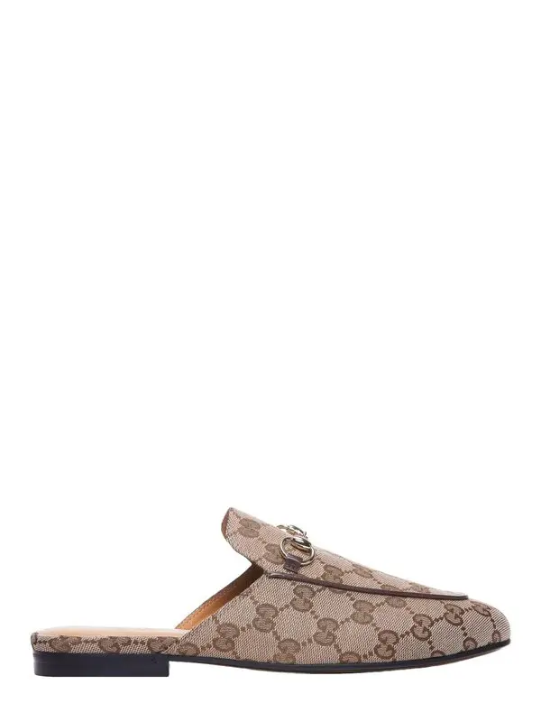 Gucci Gg Logo Princetown Slipper - Cream