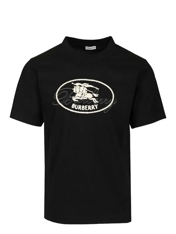 Burberry Cotton T-shirt With Knight Stamp - Black