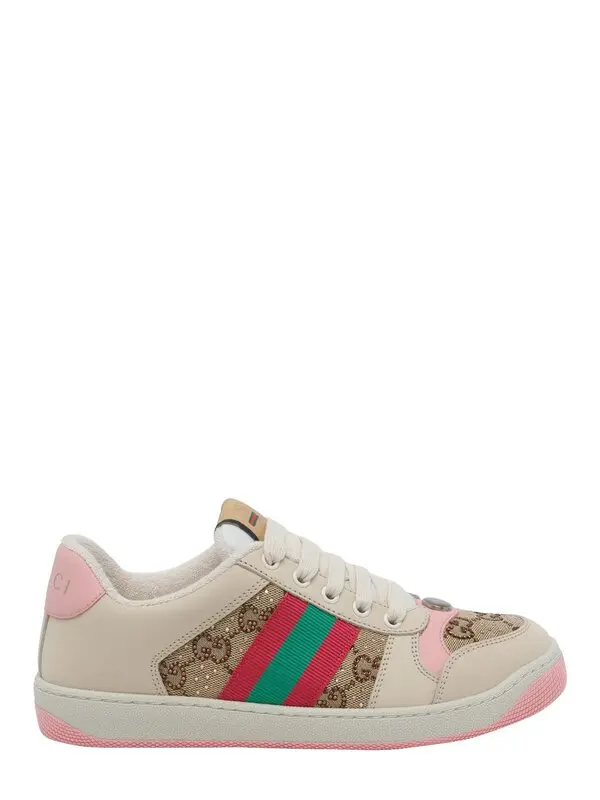 Gucci Crystal Embellished Fabric And Leather Lace-up Sneakers - Multicolor