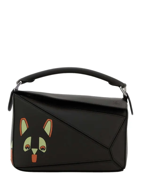 Loewe Small Puzzle Handbag In Calfskin - Brown