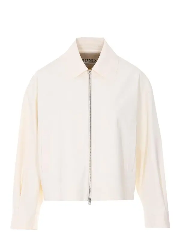 Herno Zip-up Jacket With Classic Collar - White