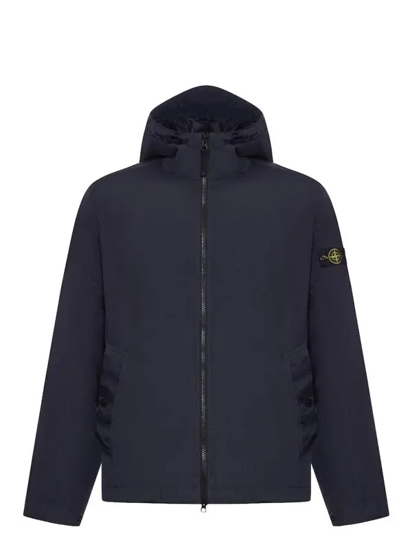 Stone Island Technical Fabric Jacket With Compass Logo - Blue