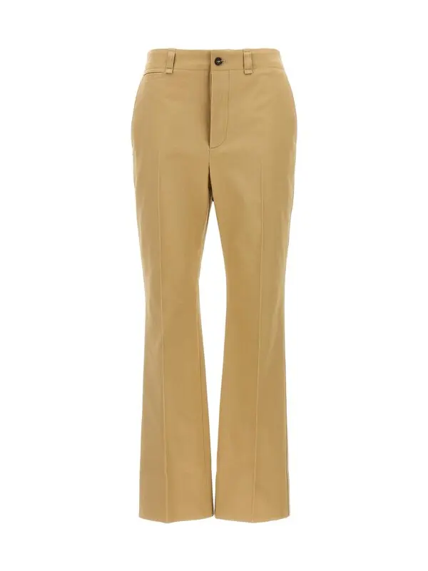 Saint Laurent Cotton Drill Pants - Cream