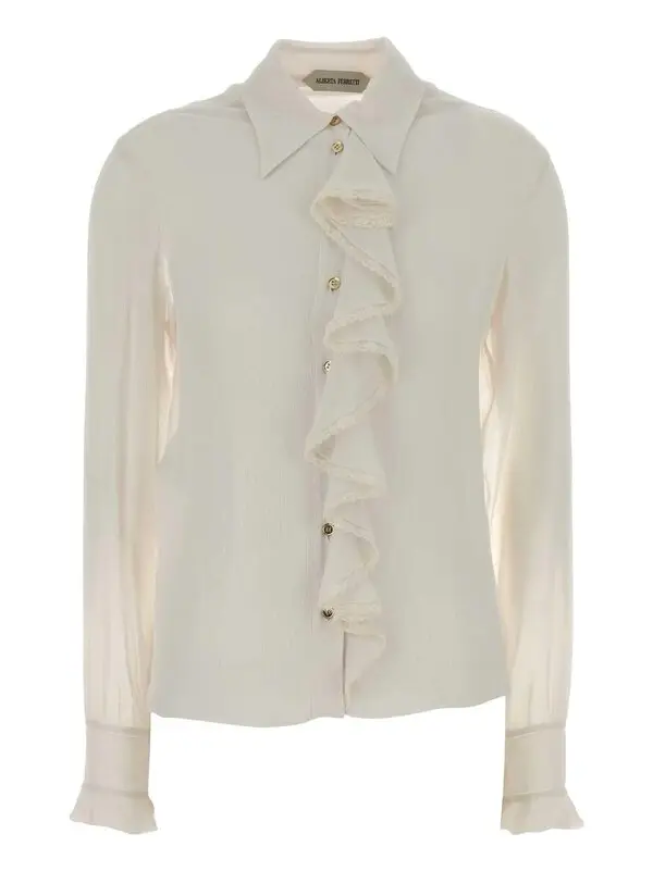 Alberta Ferretti Crepe Shirt - White