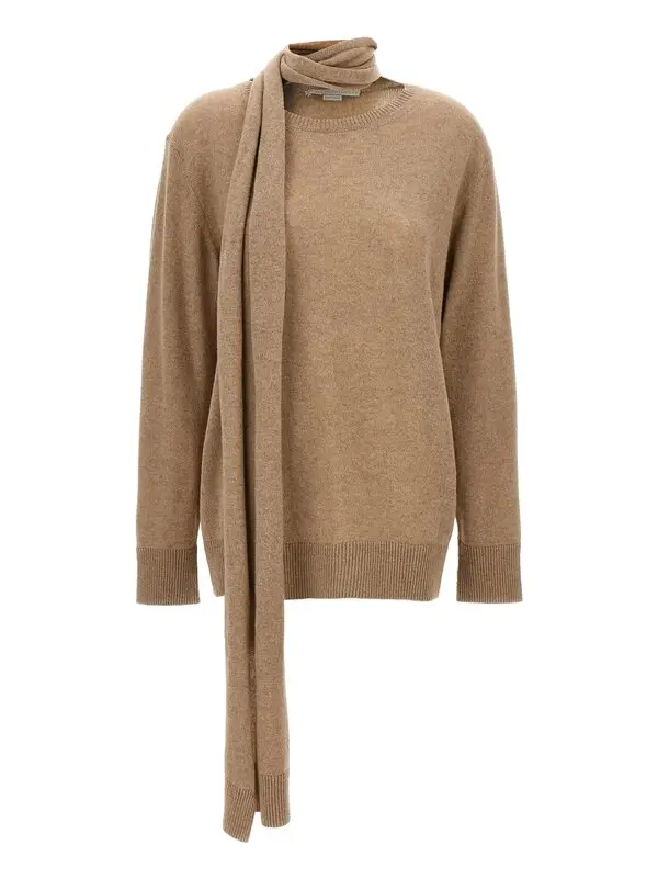 Stella McCartney Sweater With Scarf Detail - Cream
