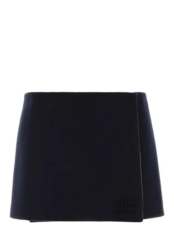 Miu Miu Virgin Wool And Cashmere Blend Skirt - Blue