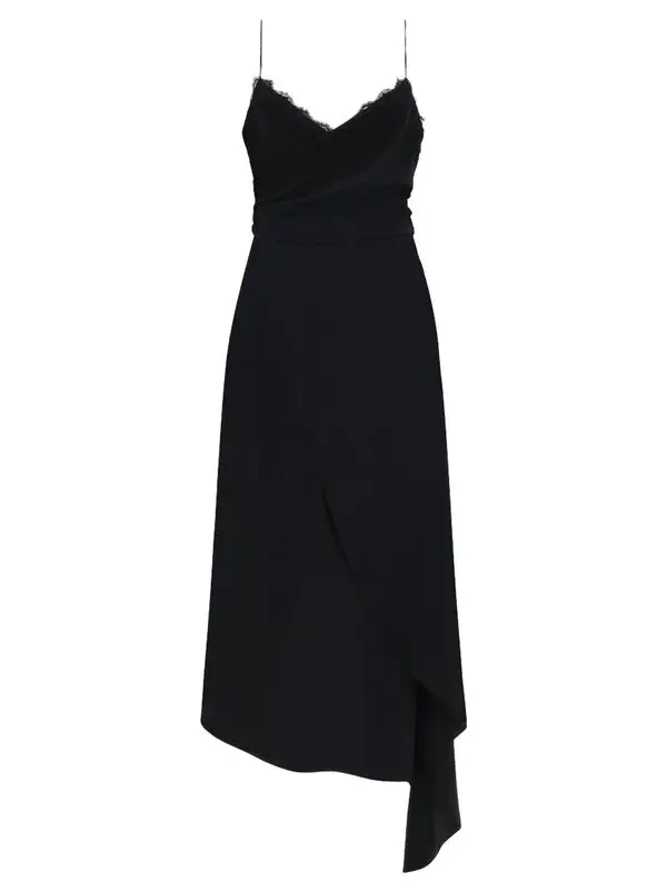 Moschino Midi Dress With Lace Detail - Black