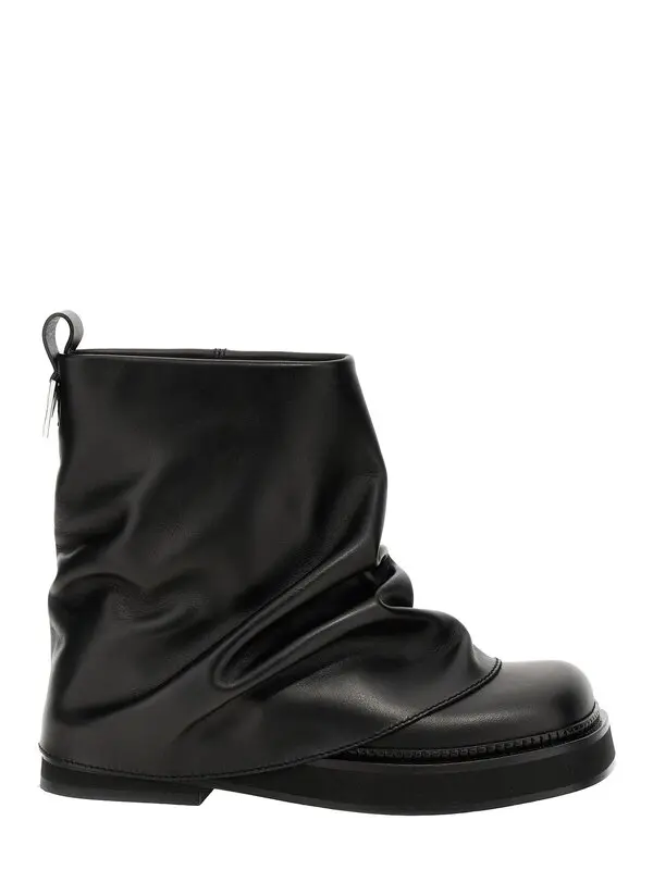 Attico Mini Robin Combat Ankle Boots - Black