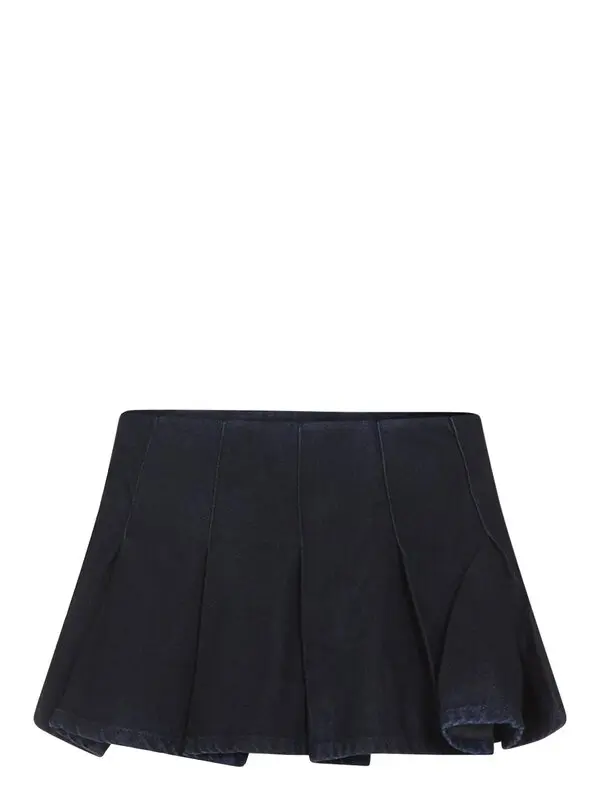 DIESEL® De-rox Pleated Denim Shorts - Blue
