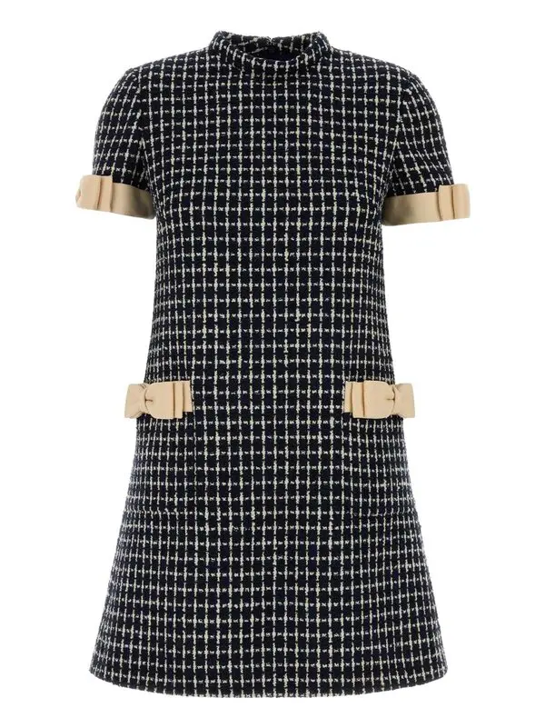 Valentino Garavani Embroidered Tweed Mini Dress - Multicolor