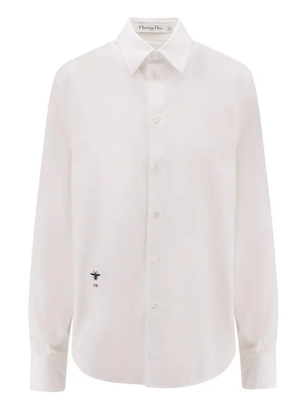 Dior Cotton Shirt With Bee And Monogram Embroidery - Multicolor